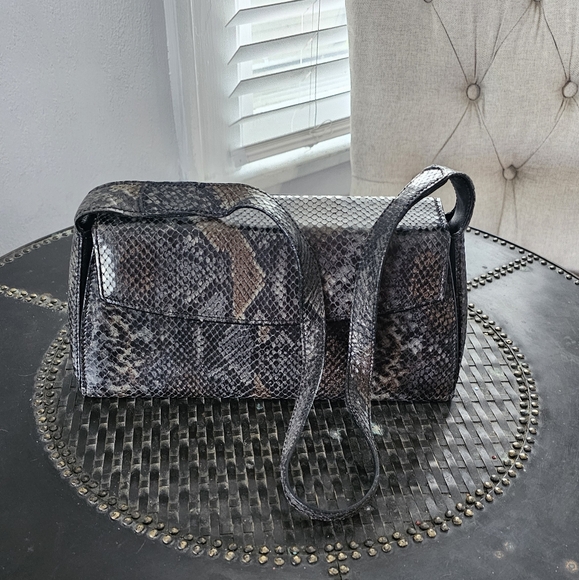 Brahmin | Bags | Brahmin Vintage Snake Embossed Shoulder Bag | Poshmark